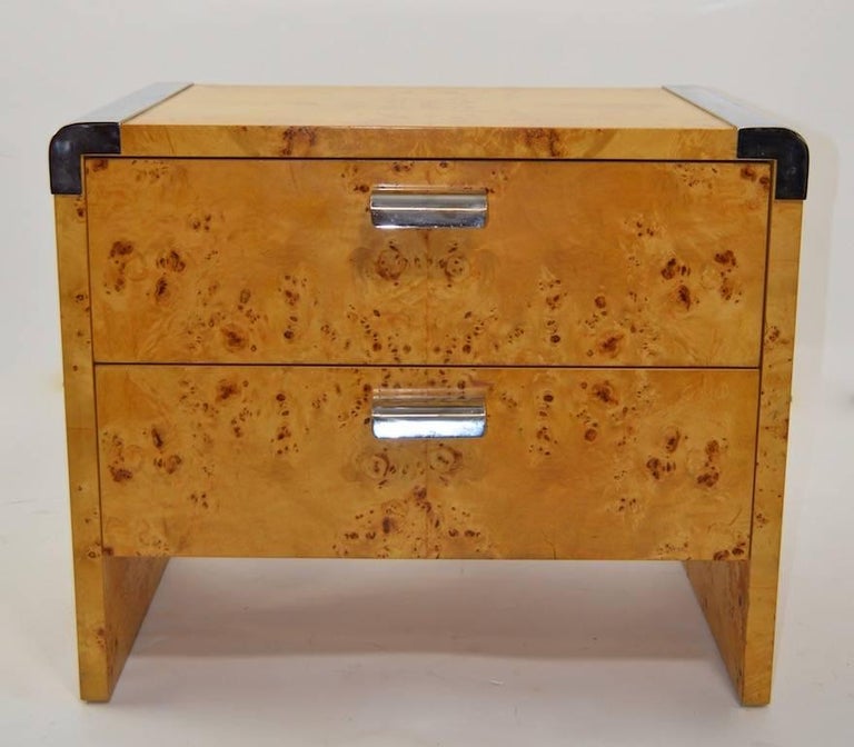 Pair of Burl Nightstands by Pace at 1stDibs