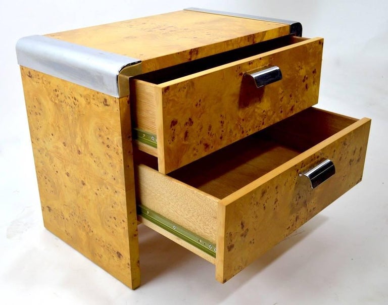 Pair of Burl Nightstands by Pace at 1stDibs