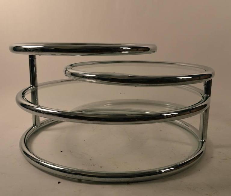 Chrome Mechanical Disk Table For Sale at 1stDibs
