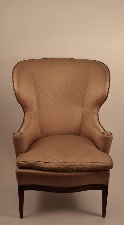 Stylish Barrel Back Wing Chair at 1stDibs | barrel wingback chair