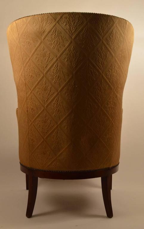 Stylish Barrel Back Wing Chair at 1stDibs | barrel wingback chair