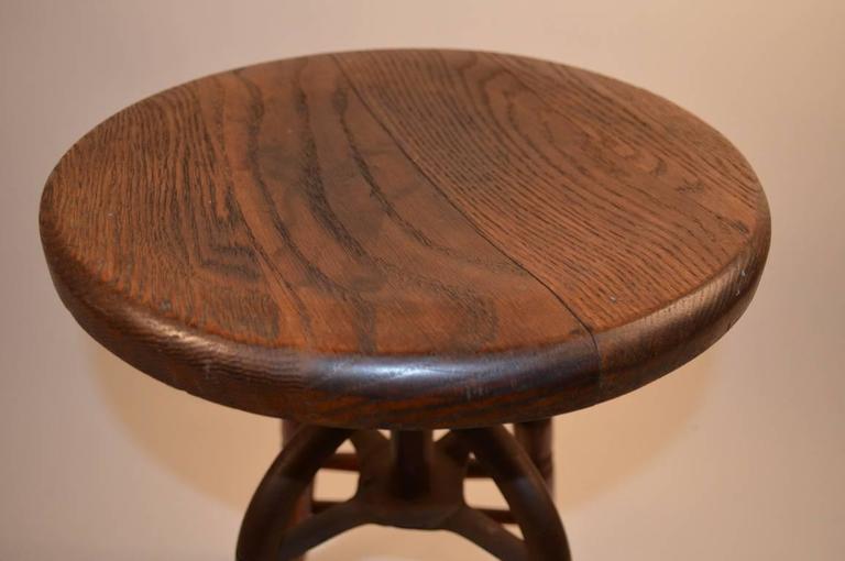 Swivel Oak Stool at 1stDibs