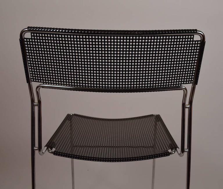 Black and Chrome Metal Mesh Chair For Sale at 1stDibs