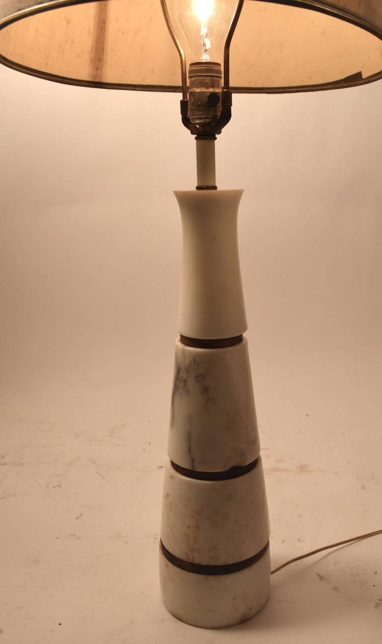 Modernist Italian Marble Lamp For Sale at 1stdibs