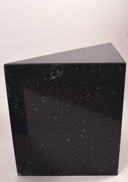 Pair of Wedge Triangle Black Marble Tables by Pace at 1stDibs