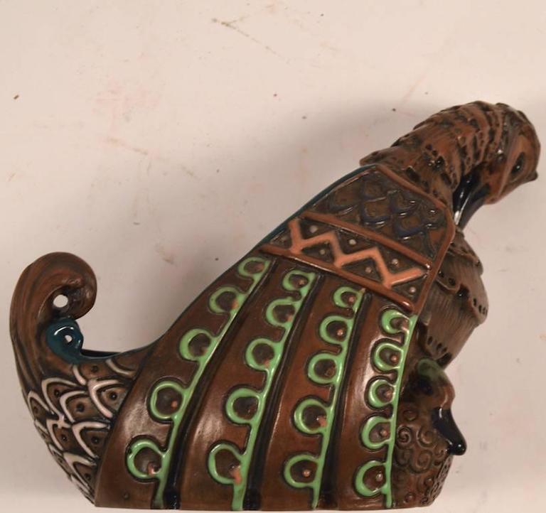 Arts and Crafts Austrian Amphora Duck Planter For Sale at 1stDibs