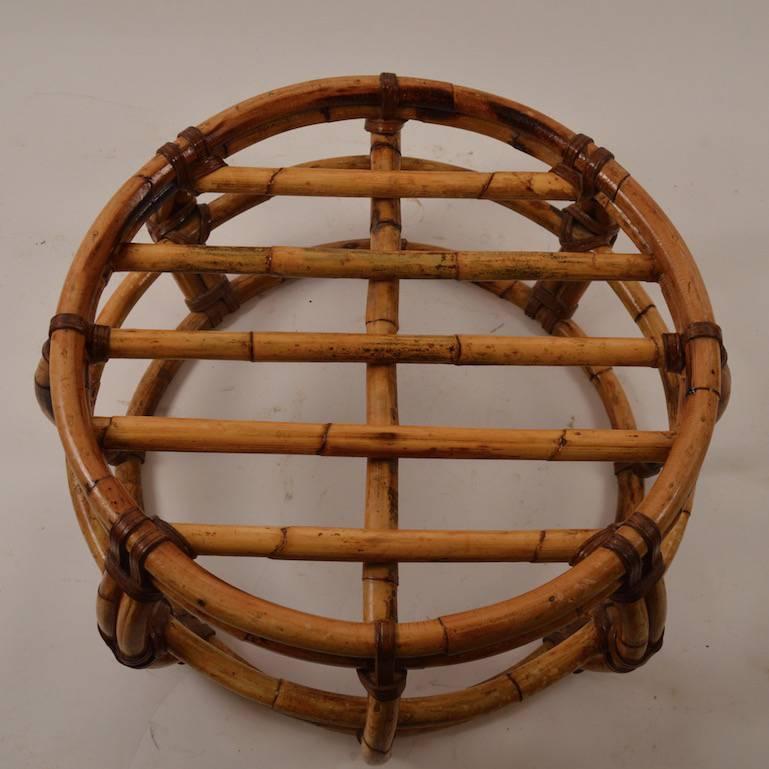Bamboo Ottoman Footman Pouf Stool at 1stDibs