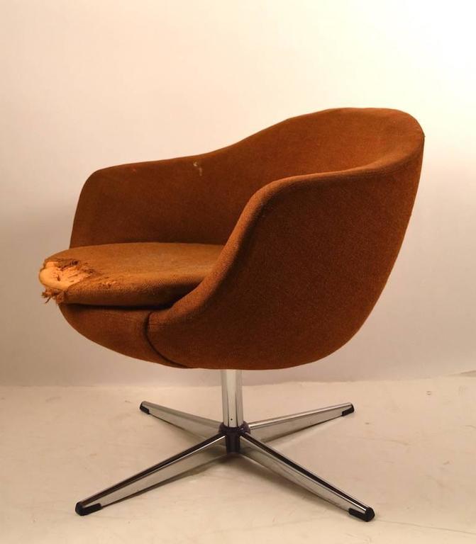 Pair of Swedish Overman Swivel Pod Chairs, Need Reupholstery at 1stDibs ...