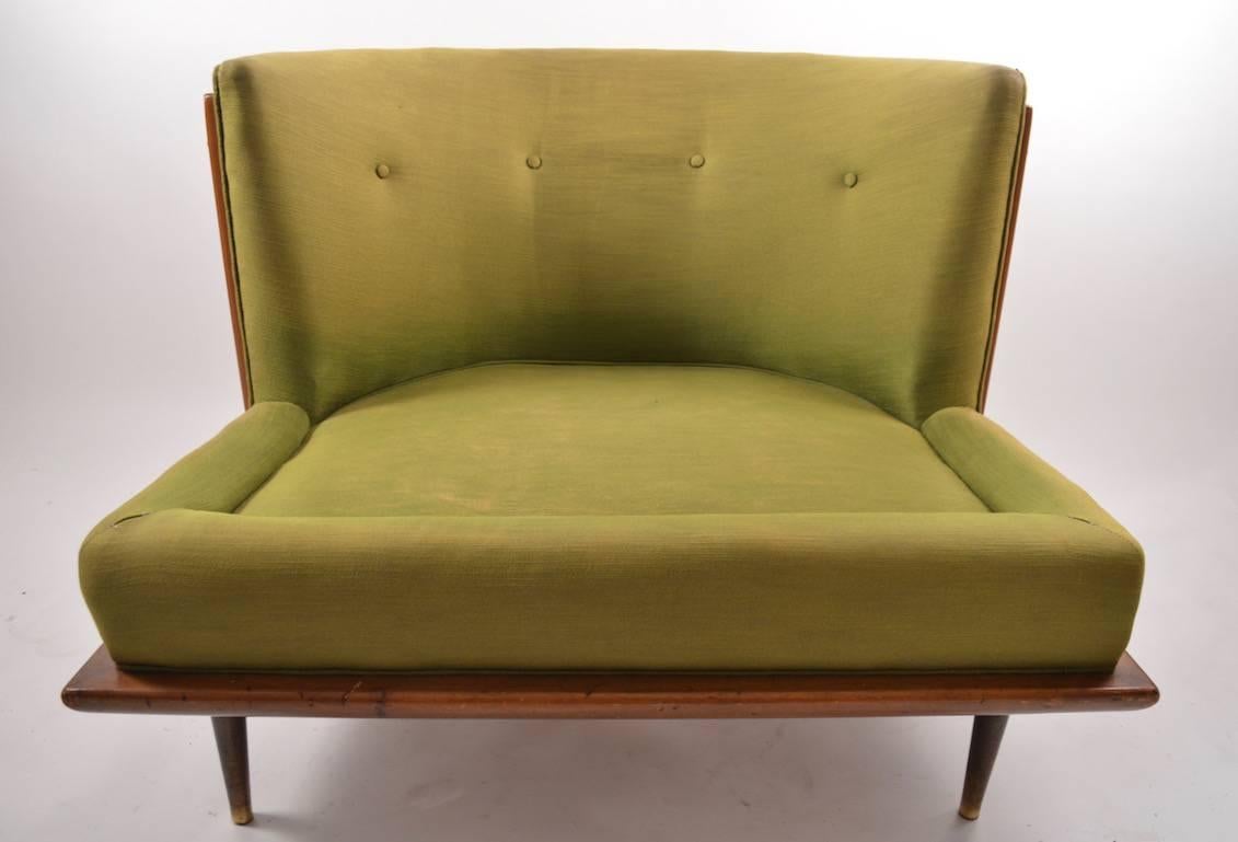 Pair of Armless Low Lounge Chairs at 1stDibs