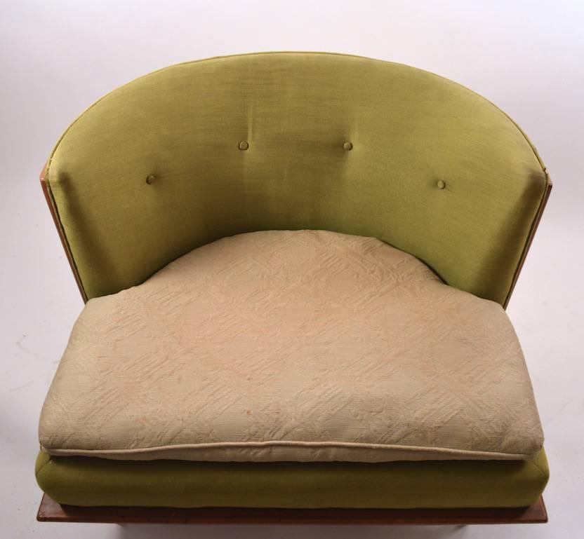 Pair of Armless Low Lounge Chairs at 1stDibs