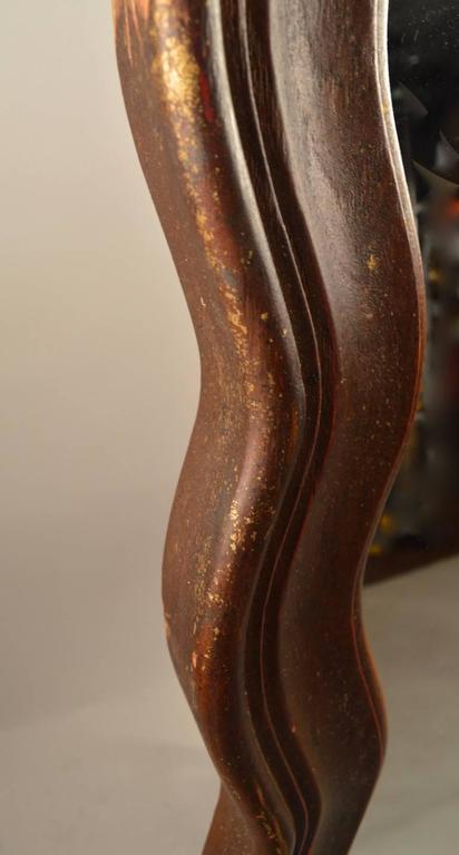 Large Gilt Frame Mirror with Stylish Curvy Edge at 1stDibs