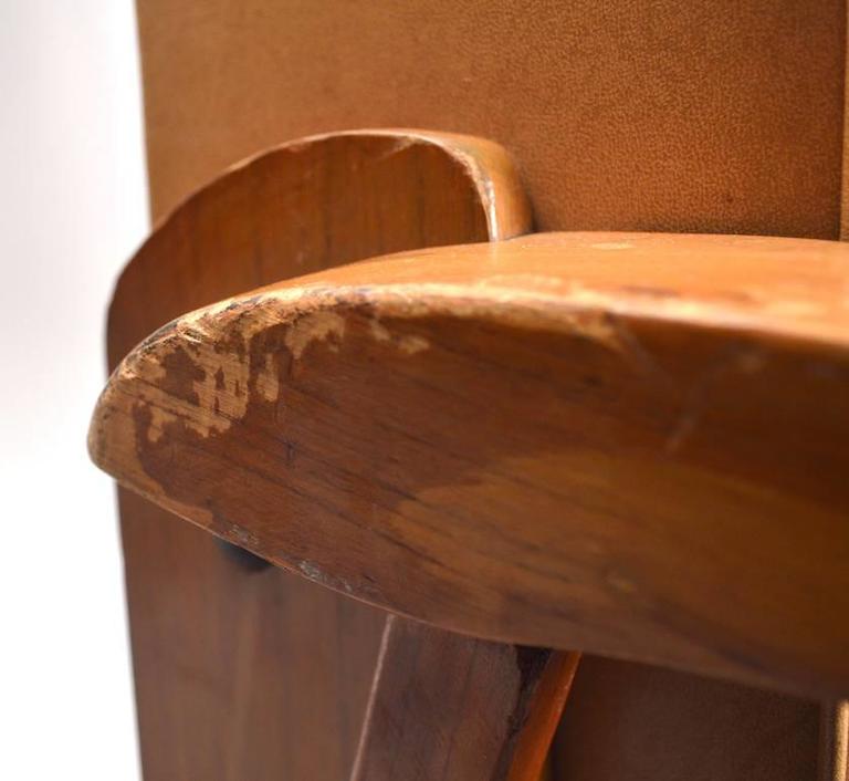 Cowboy Oak Swivel Tilt Rocking Lounge Chair at 1stDibs