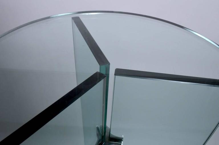 Plate Glass Pedestal Table by Pace at 1stDibs