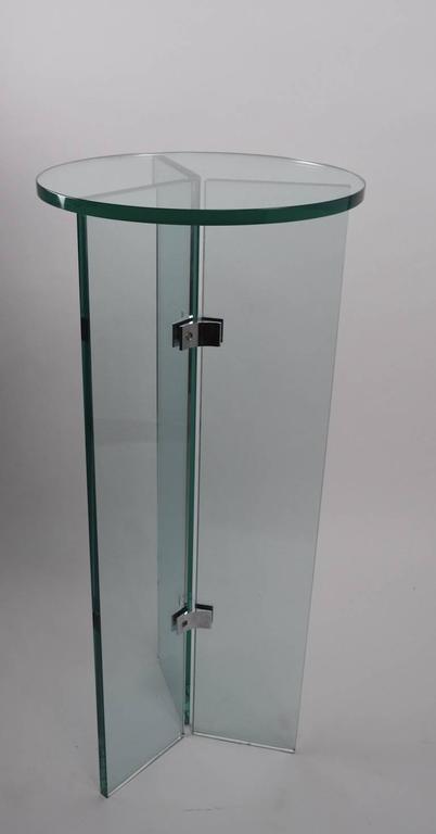 Plate Glass Pedestal Table by Pace at 1stDibs