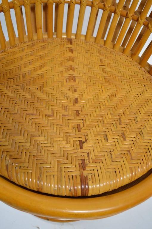 Bamboo Swivel Tilt Lounge Chair at 1stDibs