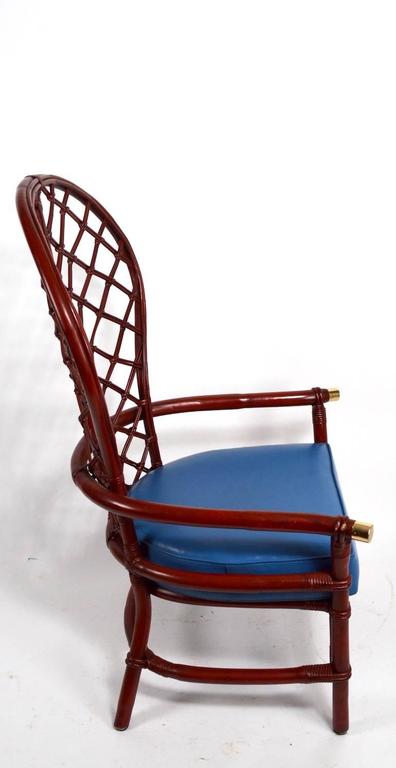 High Fan Back Woven Wicker Chair by Ficks Reed For Sale at 1stDibs