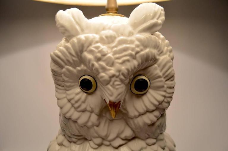 Ceramic Majolica Owl Lamp Made in Italy for Mottahedeh at 1stDibs