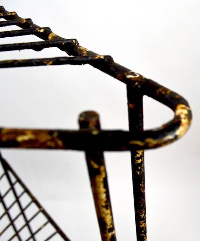 Three-Tier Triangular Wrought Iron Stand at 1stDibs