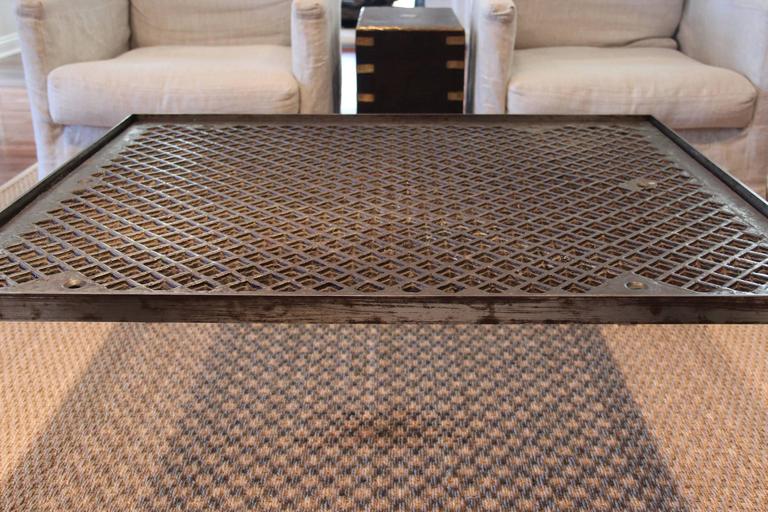 Mid-Century Iron Industrial Grate Coffee Table, Circa 1960 at 1stDibs