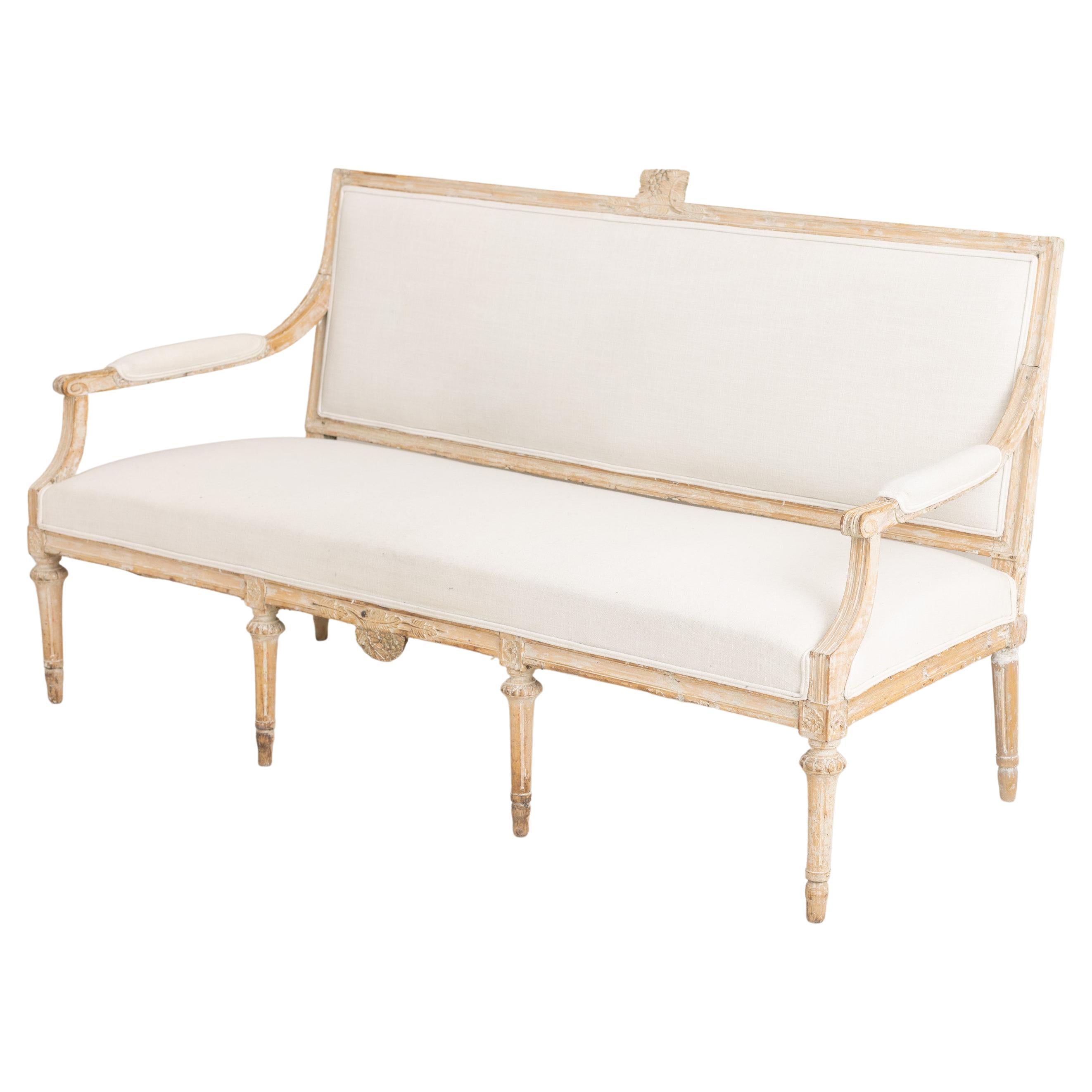 18th C. Swedish Early Gustavian Period Long Painted Sofa Bench in ...