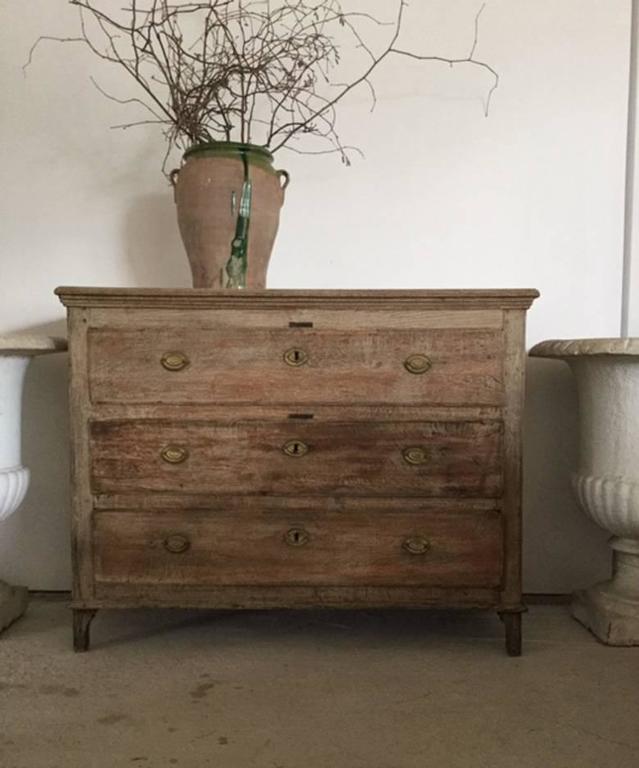 19th Century French Louis XVI Style Bleached Oak Chest of Drawers at ...