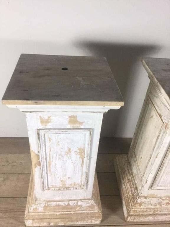 19th Century French Columns or Plinths in Original Paint at 1stDibs