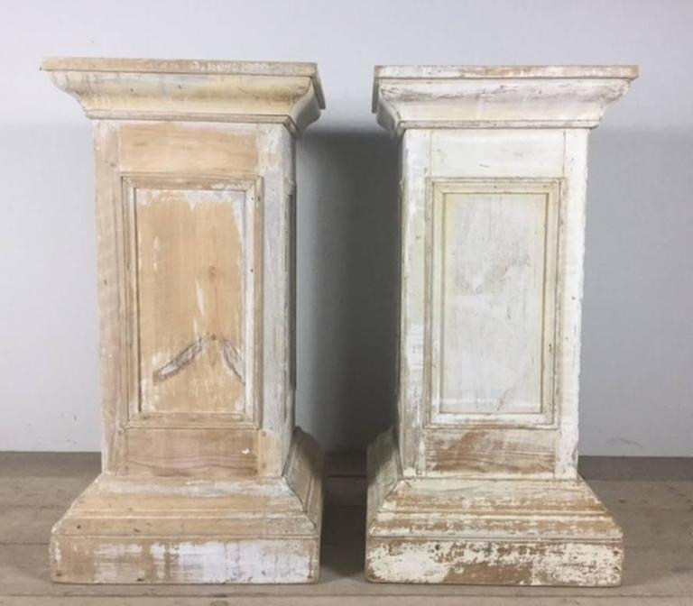 19th Century French Columns or Plinths in Original Paint at 1stDibs