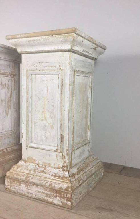 19th Century French Columns or Plinths in Original Paint at 1stDibs
