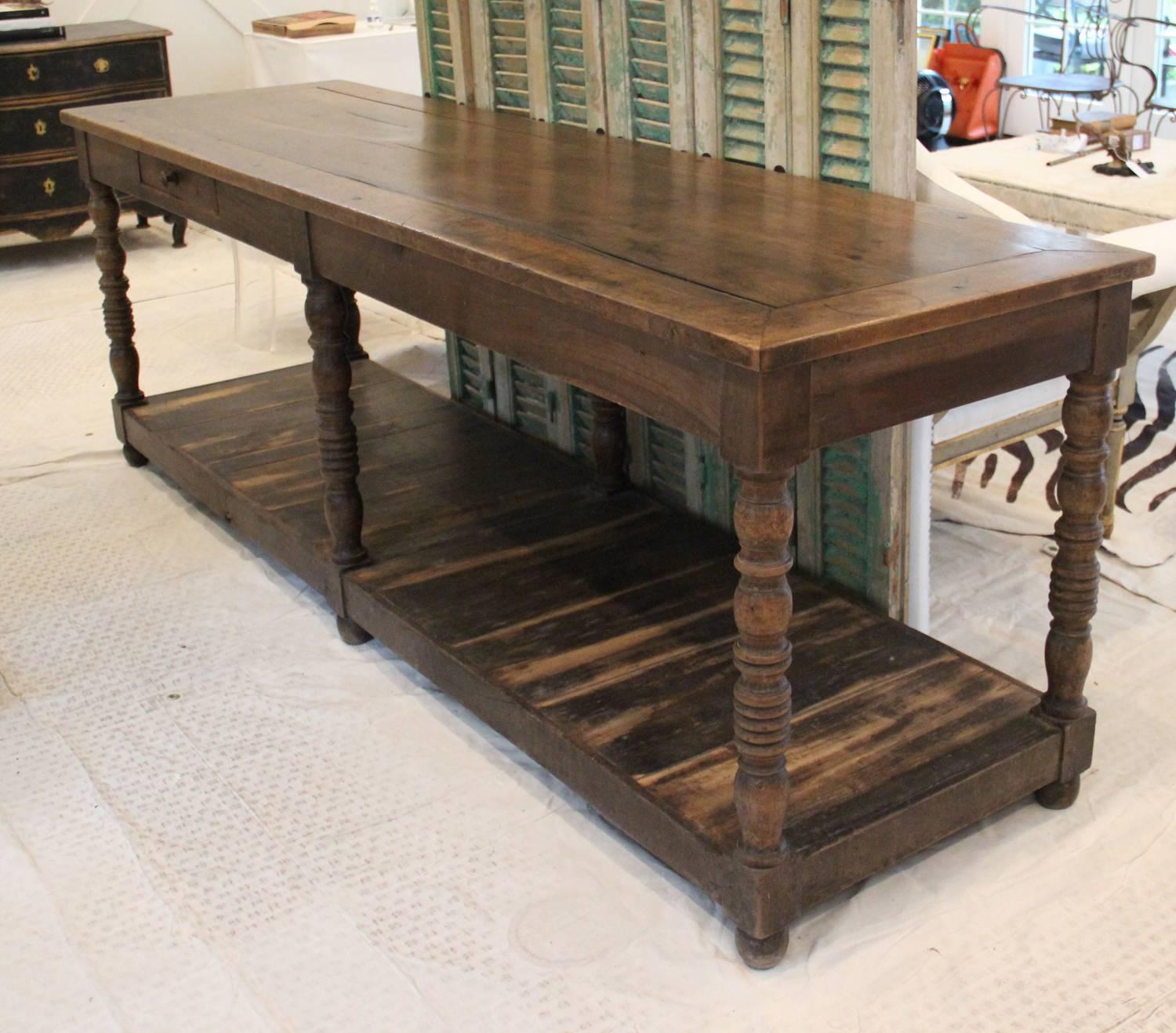 French Walnut Draper's Table or Sideboard, 19th Century Antique For ...
