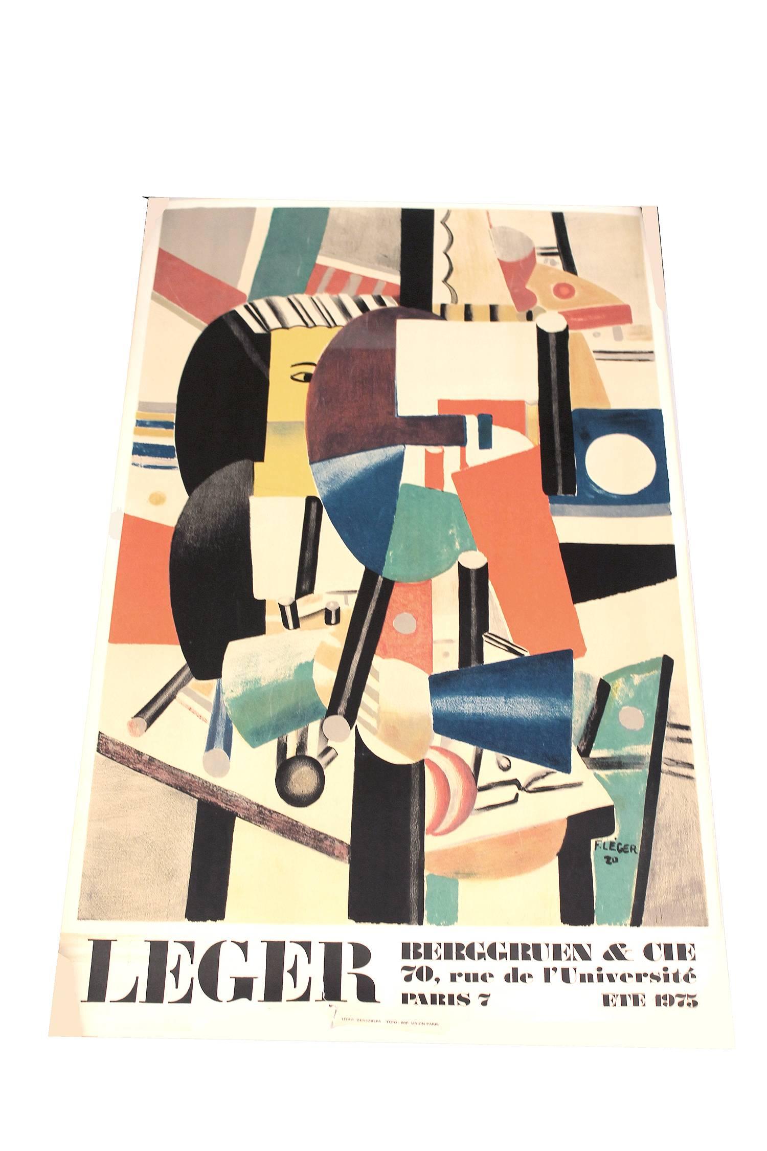 Original Fernand Leger Poster Berggruen Gallery Exhibition 1975, Paris ...