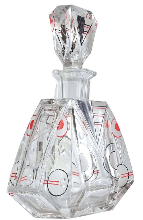 Art Deco Karl Palda Crystal Glass Decanter Set Modernist Bohemian ...