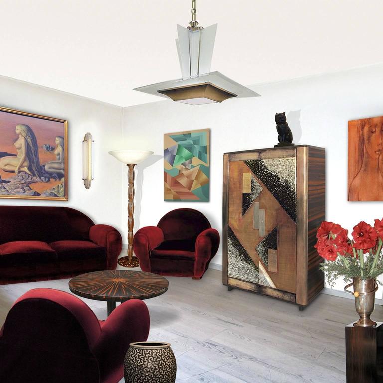 French Art Deco Cabinet Attributed to Jean Dunand, Design Eugen Printz ...