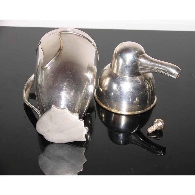 Art Deco Silvered Cocktail Shaker Penguin in the Style of Napier at 1stdibs