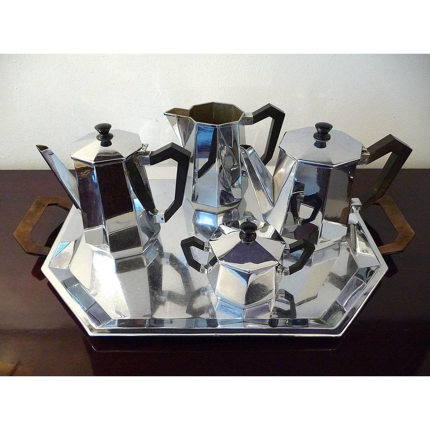 Carlo Alessi Art Deco Tea and Coffee Service For Sale at 1stdibs
