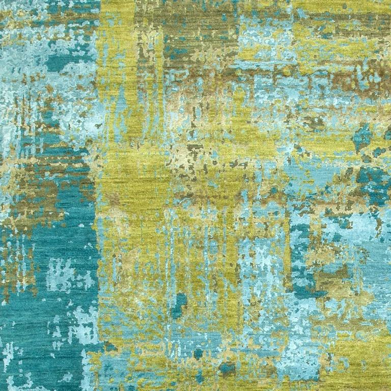 Modern Contemporary Design Rug Turquoise For Sale at 1stDibs | modern ...