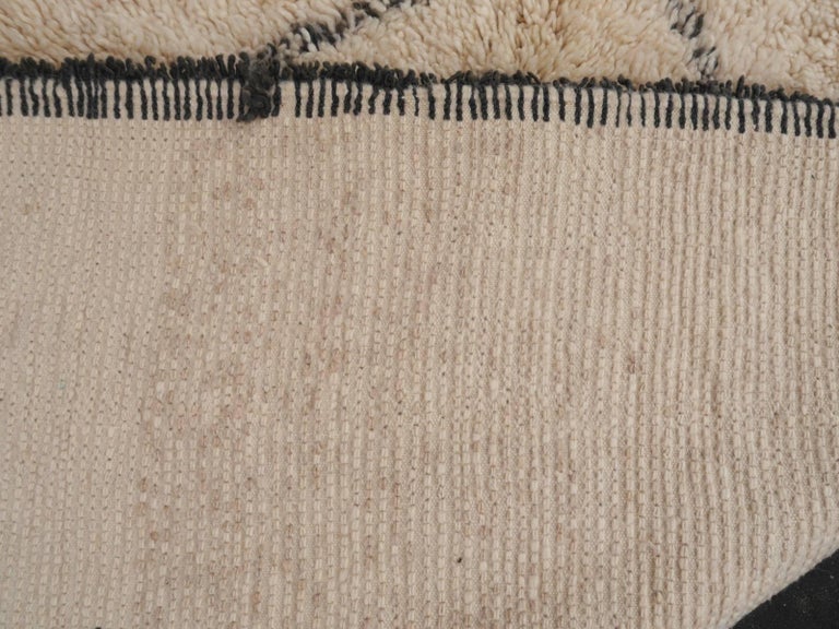 Contemporary North African Moroccan Berber Rug Ivory and Dark Brown at ...