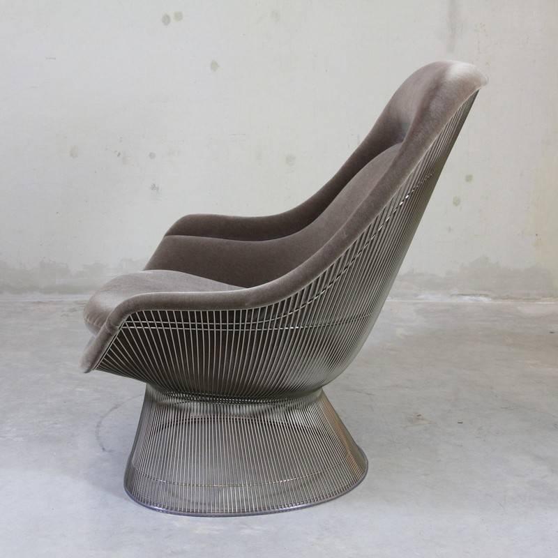 Warren Platter Lounge Chair Velvet, Knoll International For Sale at 1stDibs