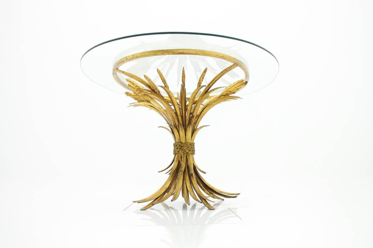 Gold Oval Wheat Table in Style of Coco Chanel For Sale at 1stDibs ...