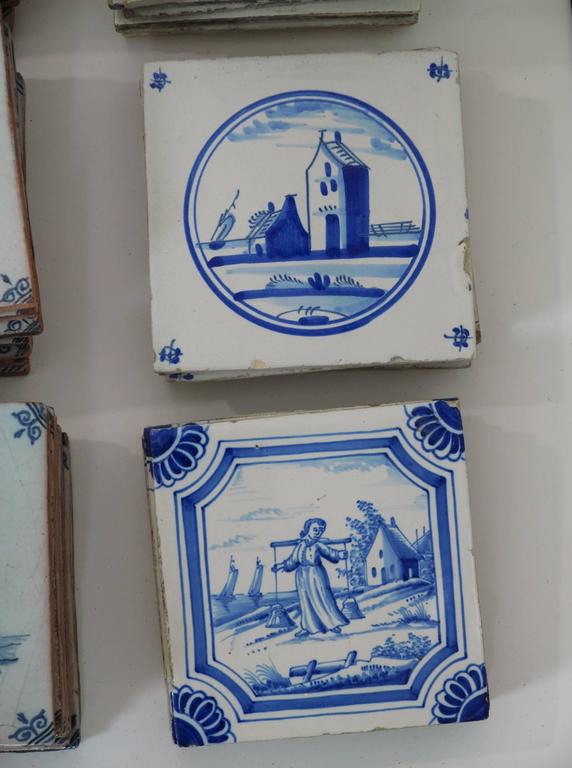 Collection of Delft Tiles 66 Pieces at 1stDibs