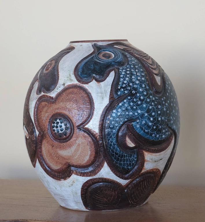 Soholm Stentoj Large Danish Studio Art Pottery Vase at 1stDibs