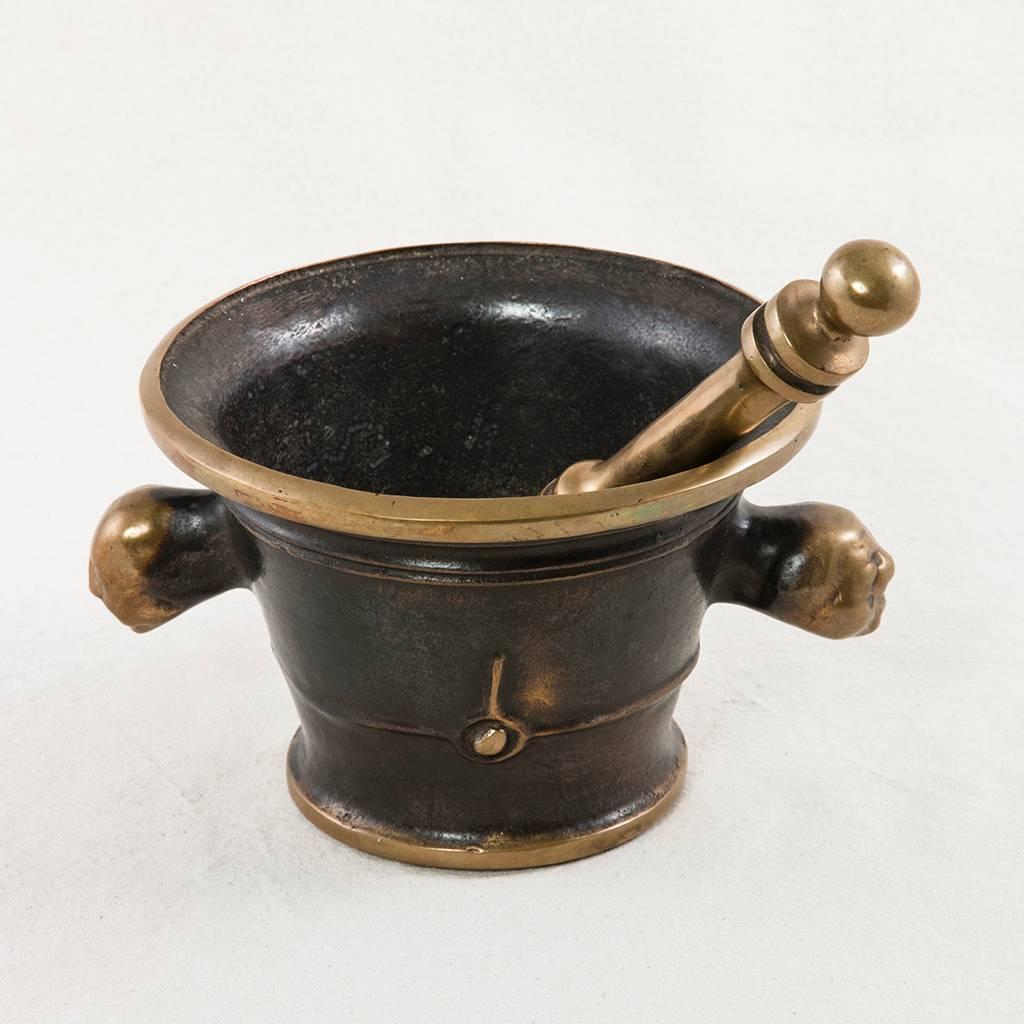 Rare Bronze Mortar and Pestle with Mediaeval Faces as Handles at ...