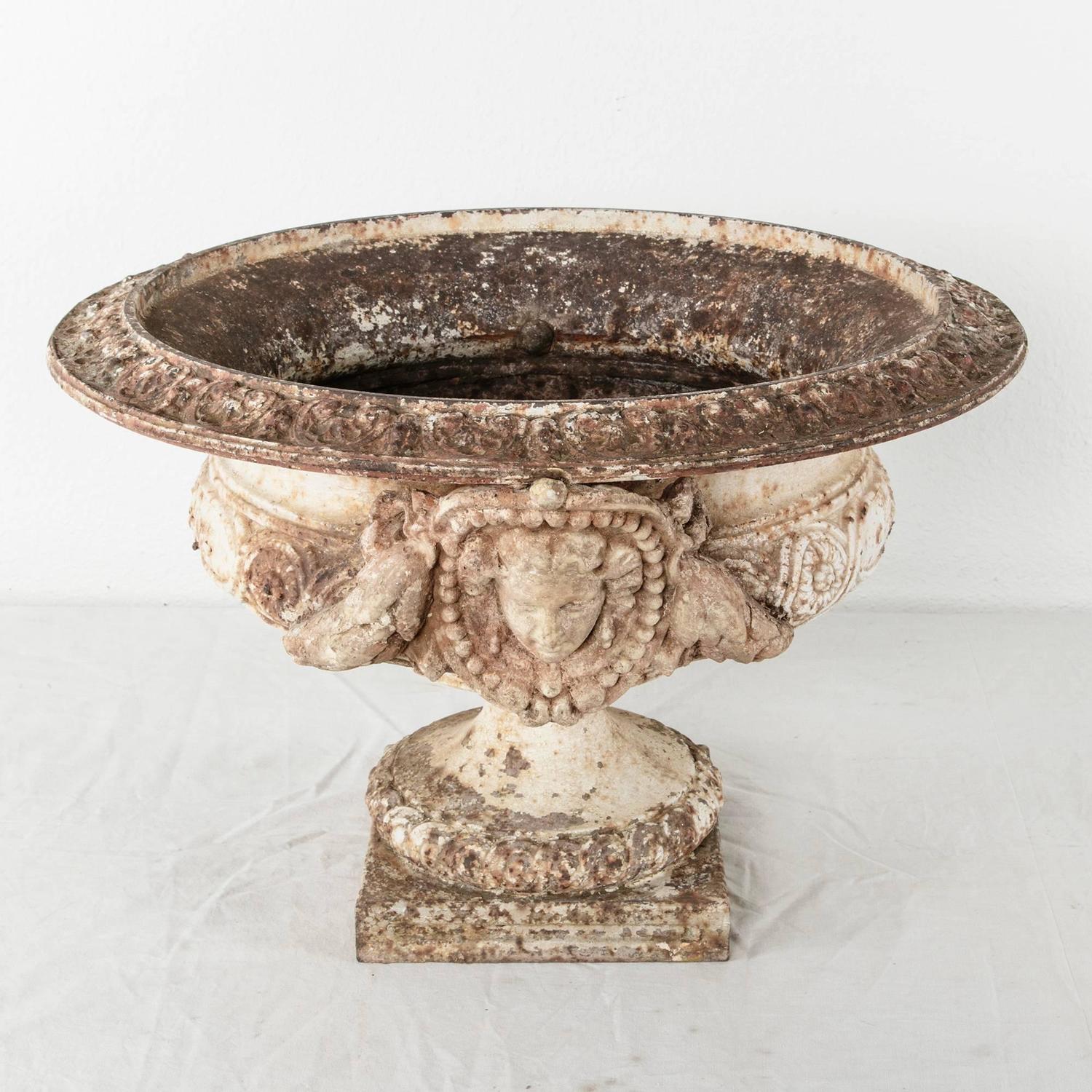 Grand Scale 18th Century French Cast Iron and Stone Urn with ...