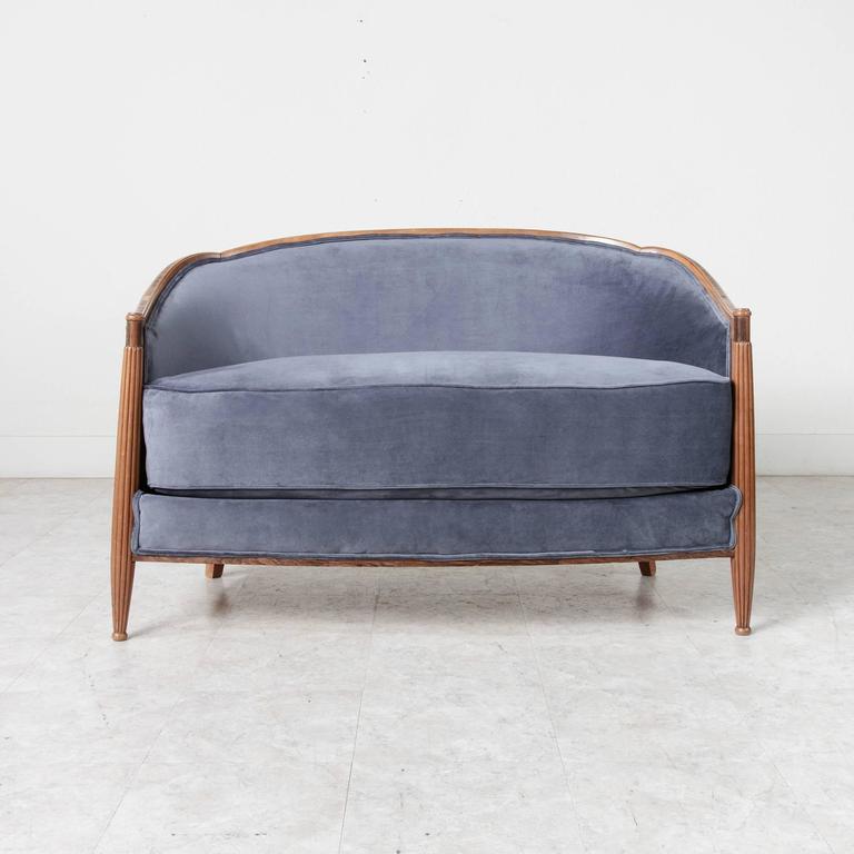 1920s French Walnut Art Deco Salon Set with Zebrawood Inlay, New ...