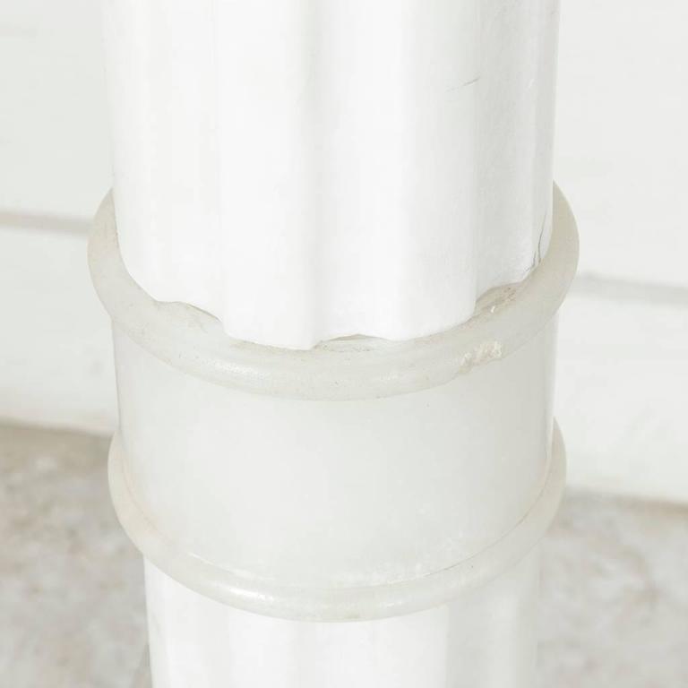 Early 20th Century French Alabaster Column Pedestal Pillar Electrified ...