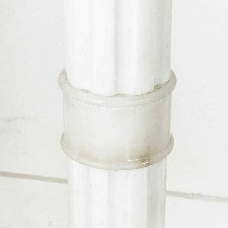 Early 20th Century French Alabaster Column Pedestal Pillar Electrified ...
