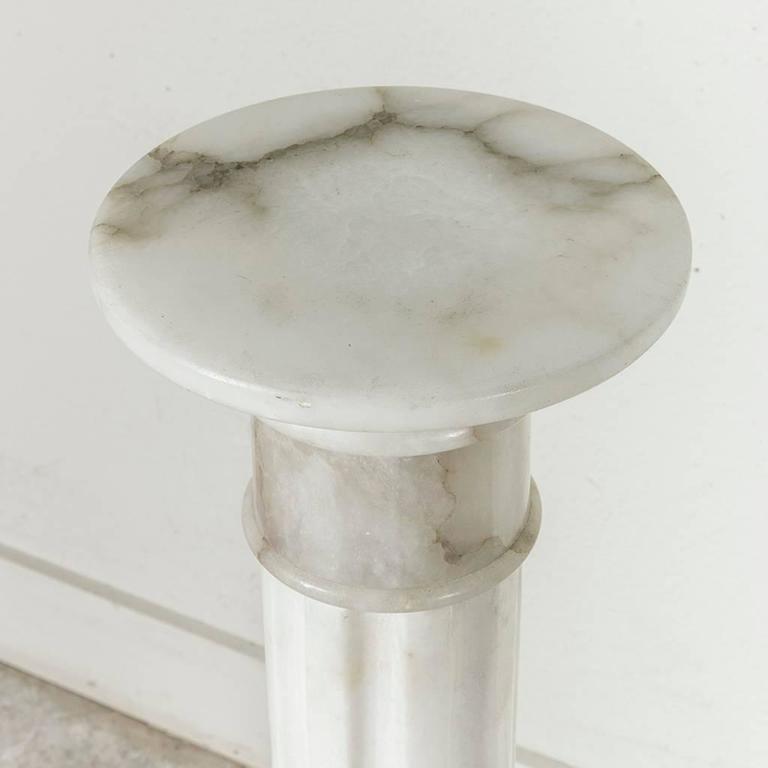 Early 20th Century French Alabaster Column Pedestal Pillar Electrified ...
