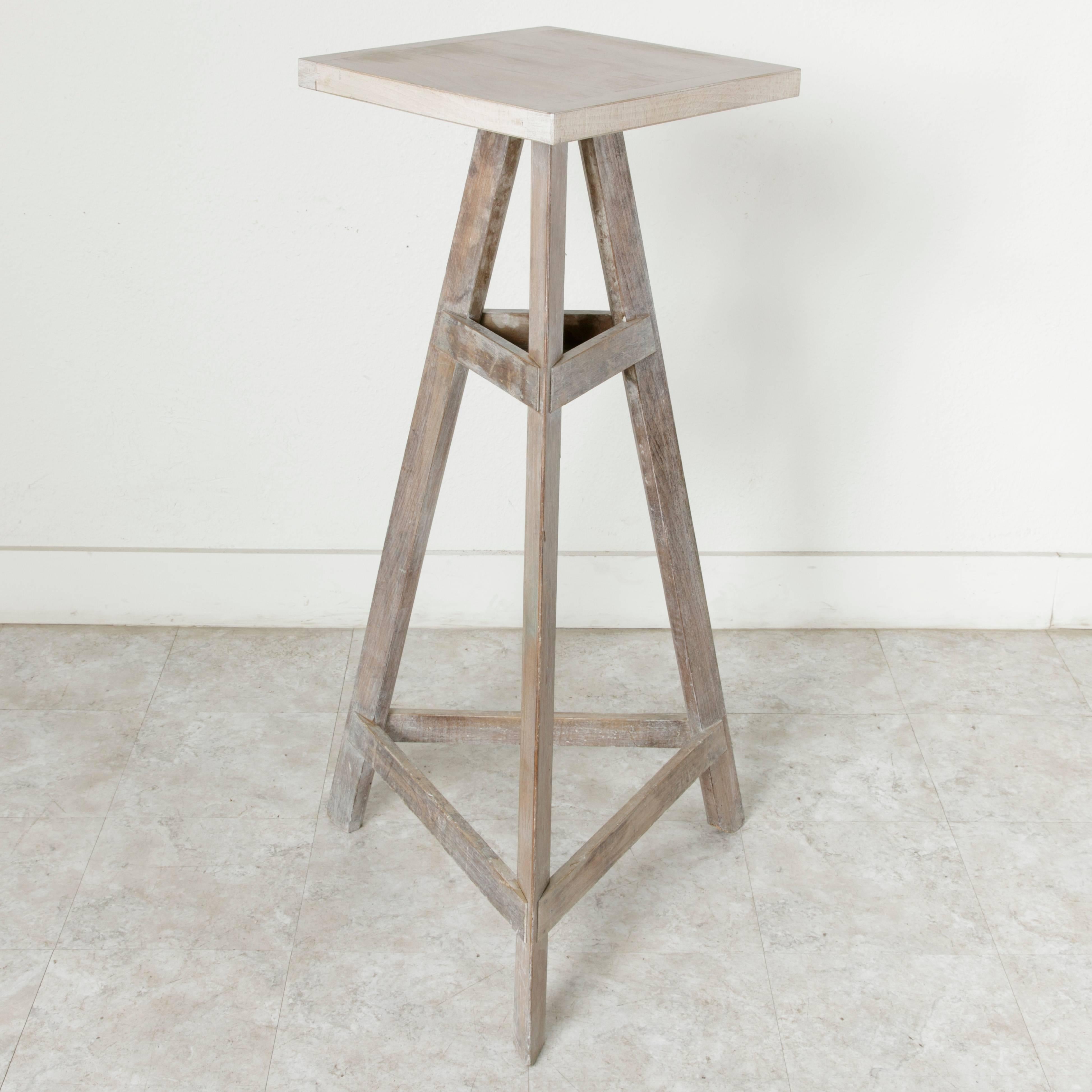 French Mid-Century Oak Sculptor's Table, Pedestal with Rotating ...