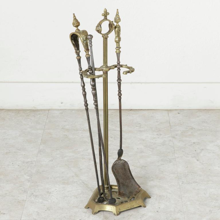 Set of Late 19th Century French Bronze Fireplace Tools Stand Shovel ...