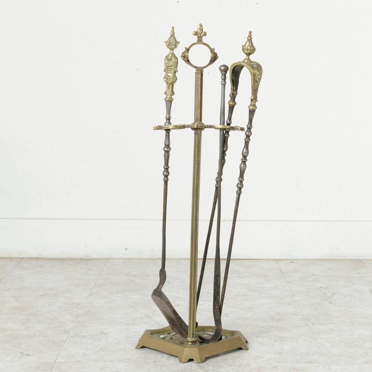 Set of Late 19th Century French Bronze Fireplace Tools Stand Shovel ...