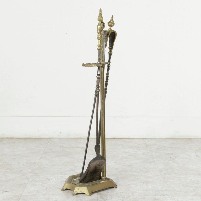 Set of Late 19th Century French Bronze Fireplace Tools Stand Shovel ...